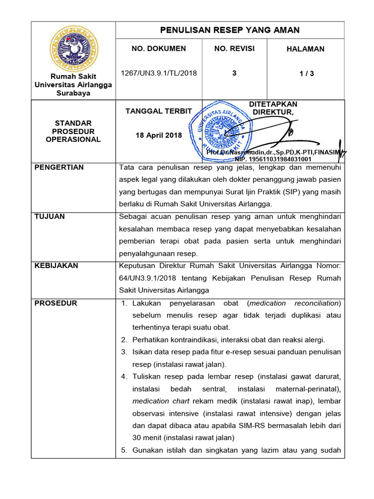 4 ep 1-SPO_Penulisan_Resep_yang_Aman_2018_1 | PDF