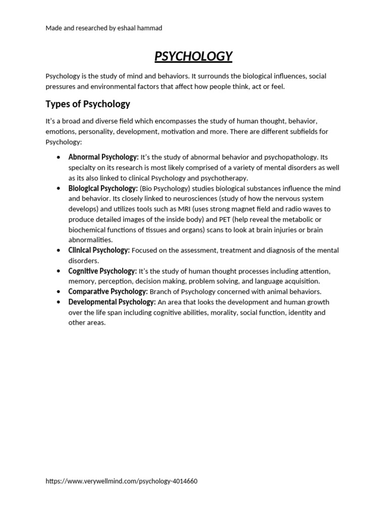 PSYCHOLOGY | PDF