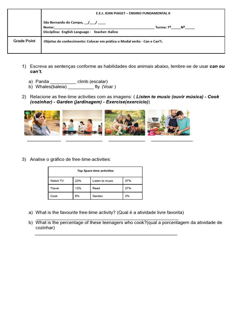 Prova LI - 7° ano - adaptada.docx | PDF