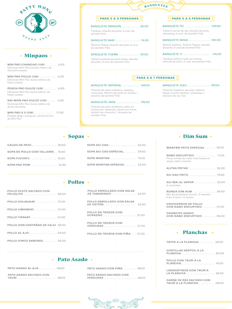 Carta Chifa Patty Wong Huancayo | PDF