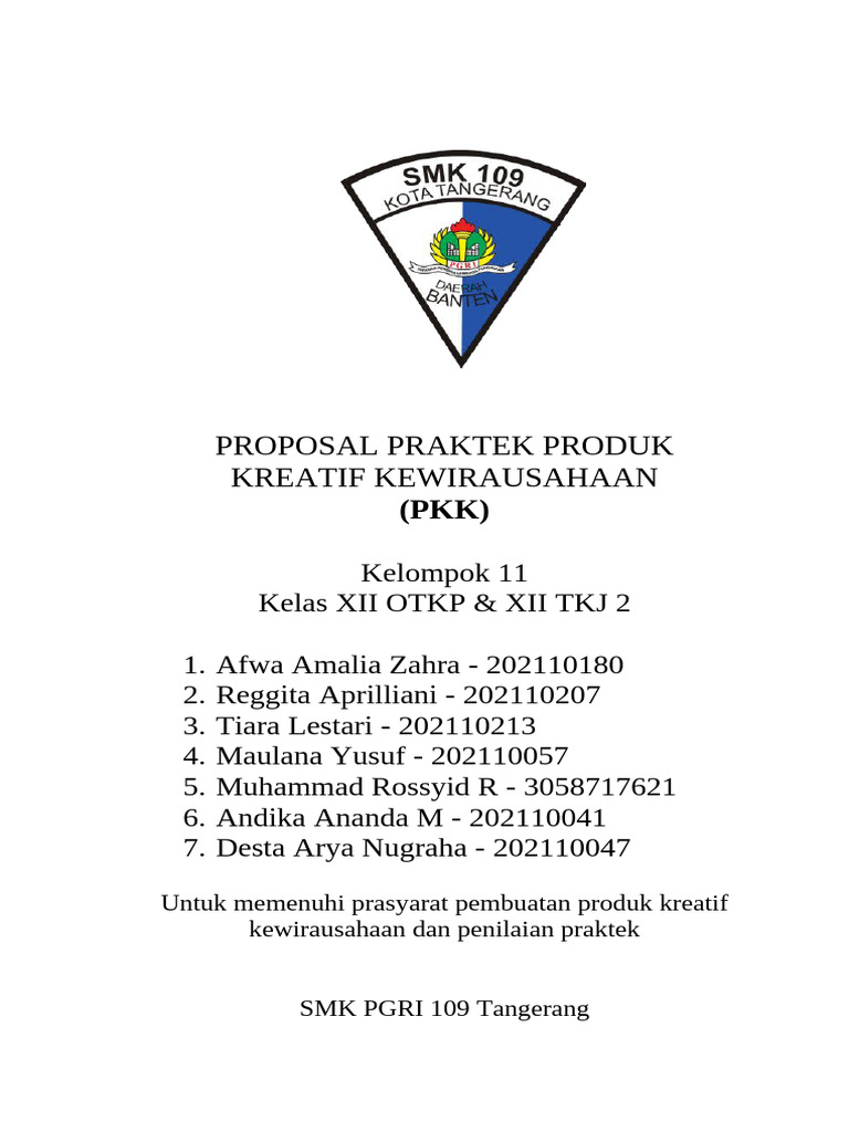 Contoh Proposal PKWU 12 tkj2 dan otkp | PDF