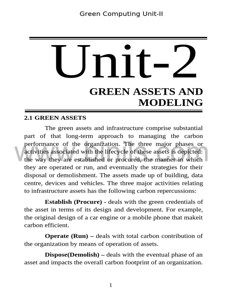 Cs8078 Unit 2 Green Assets | PDF