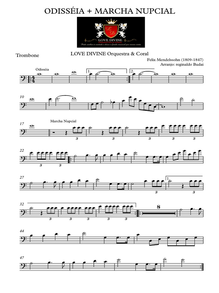 MARCHA NUPCIAL - Trombone Clarim | PDF