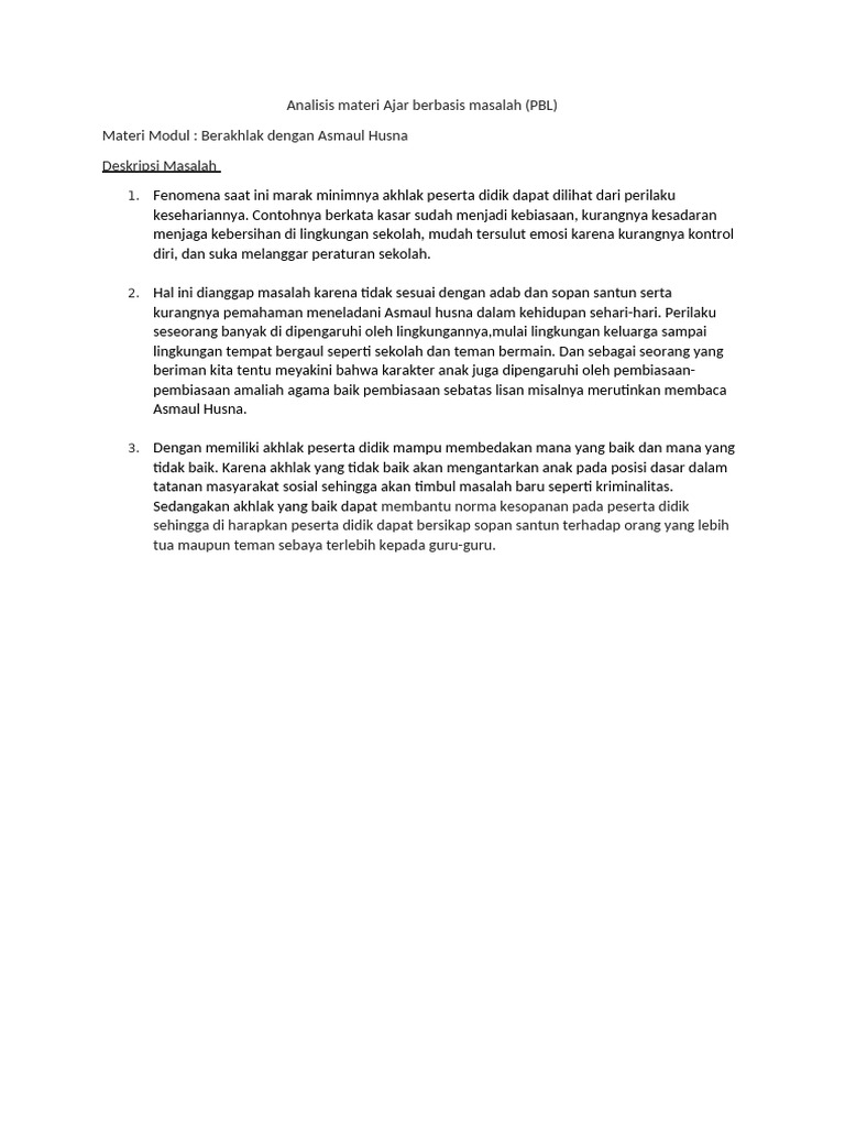 Analisis Materi Ajar Berbasis Masalah Akidah | PDF