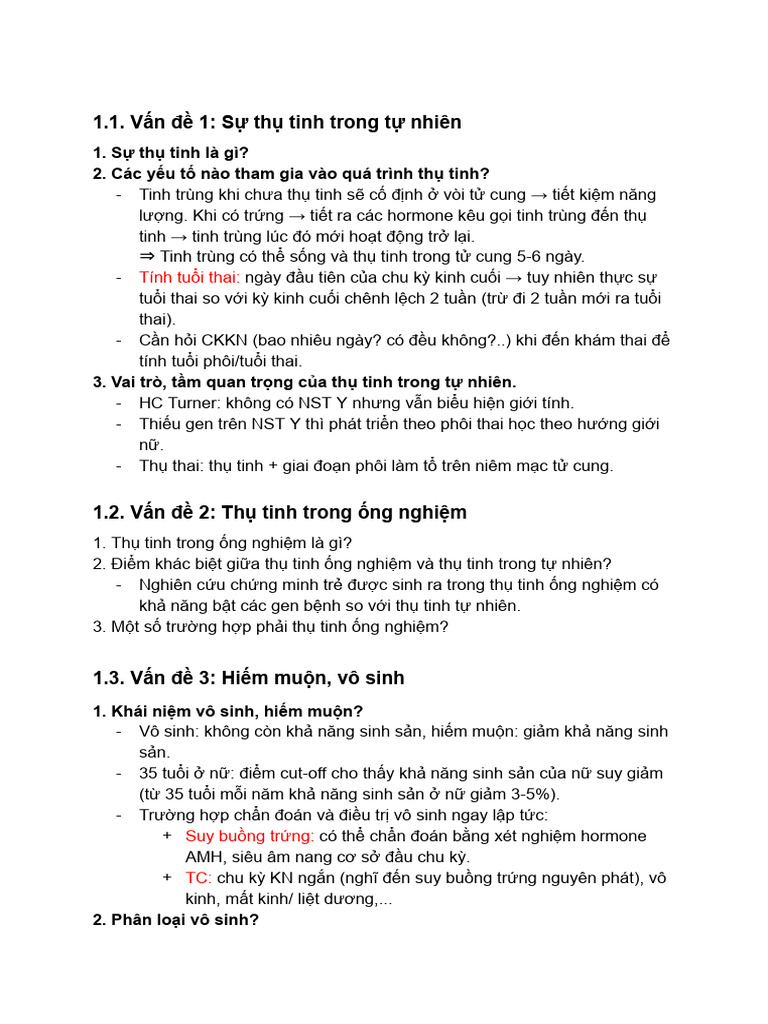 SEM1 S2.11. S TH Tinh Và Làm T (T Nhiên Và IVF) | PDF