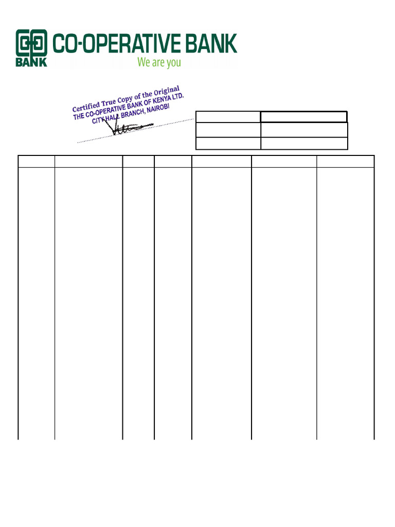 COOP BANK STATEMENT CHURCH | PDF