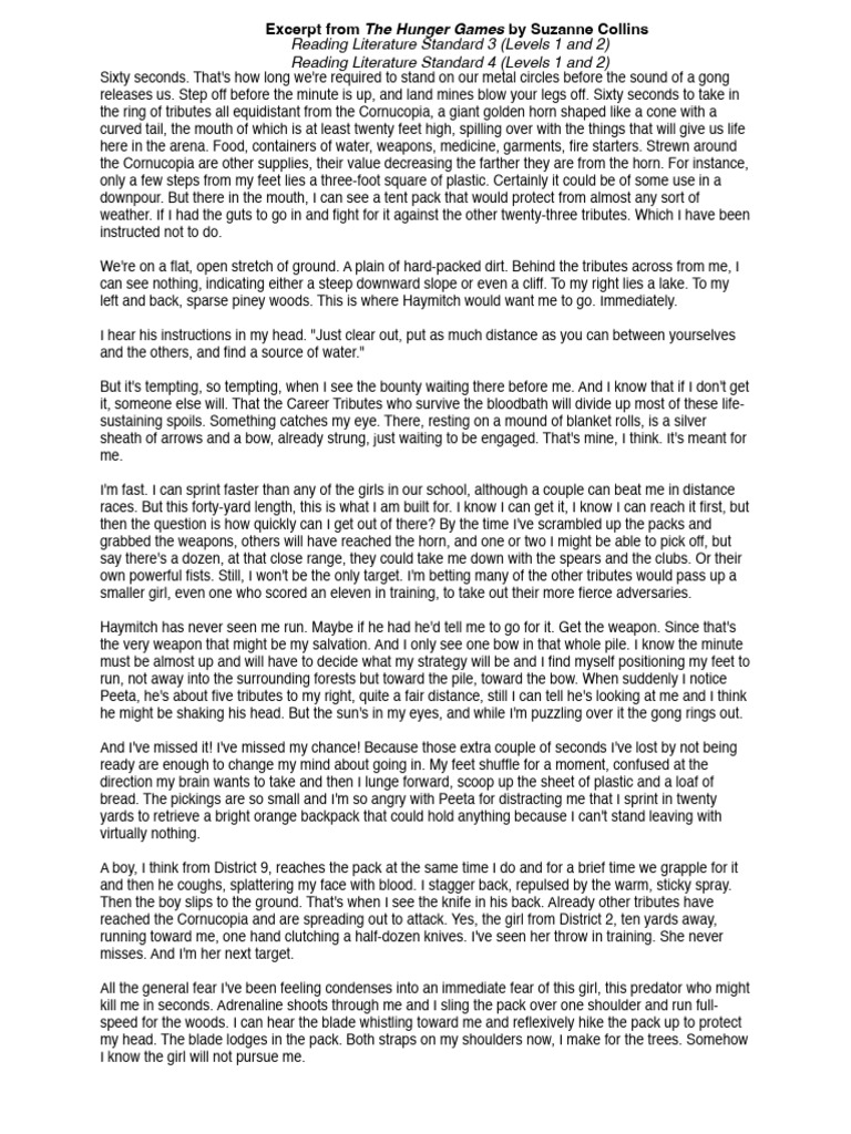 Hunger Games Excerpt-2 | PDF