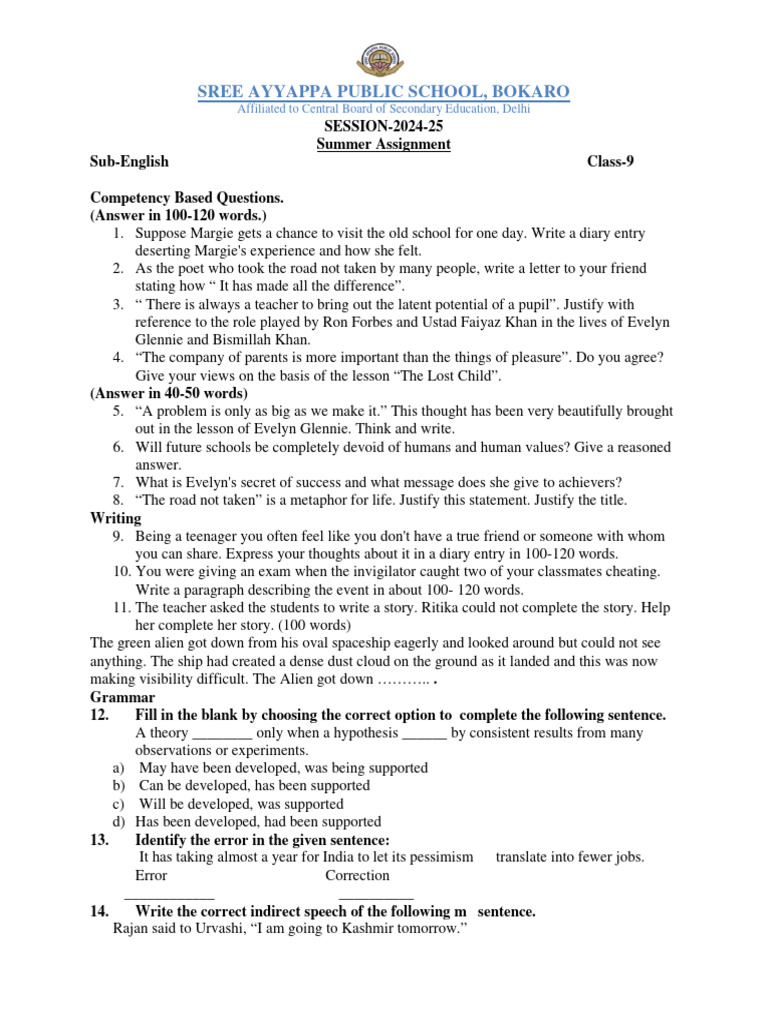 Std. IX ENGLISH | PDF