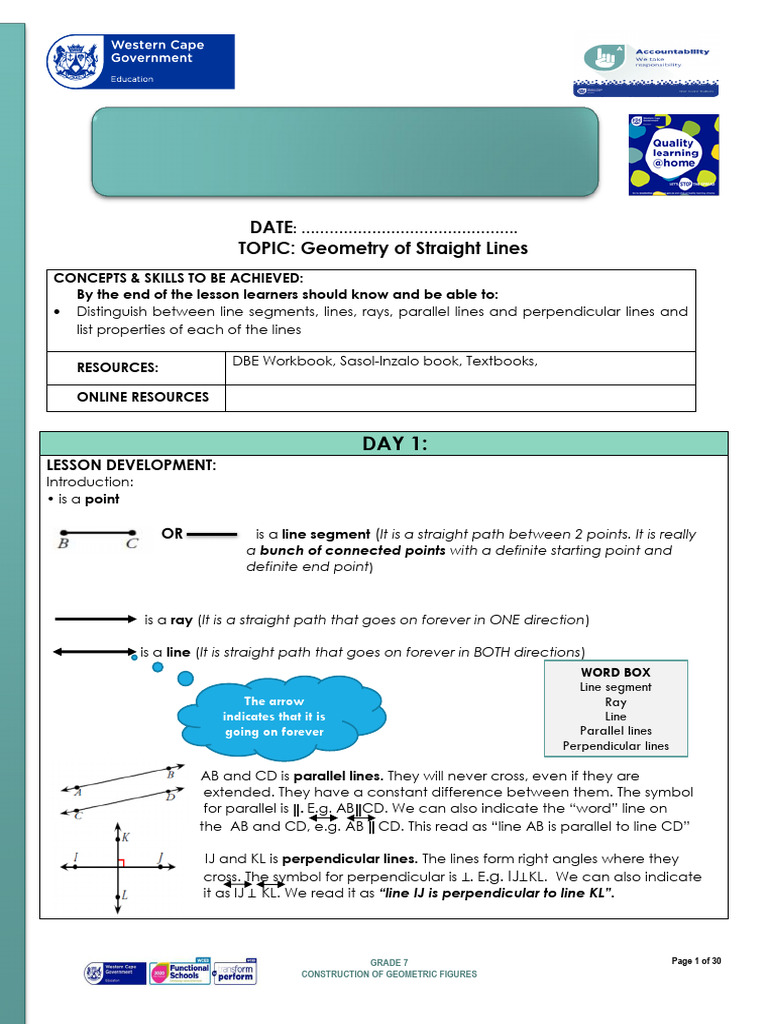 Construction of Geometric Figures Term 3 of 2021 | PDF | Line (Geometry ...