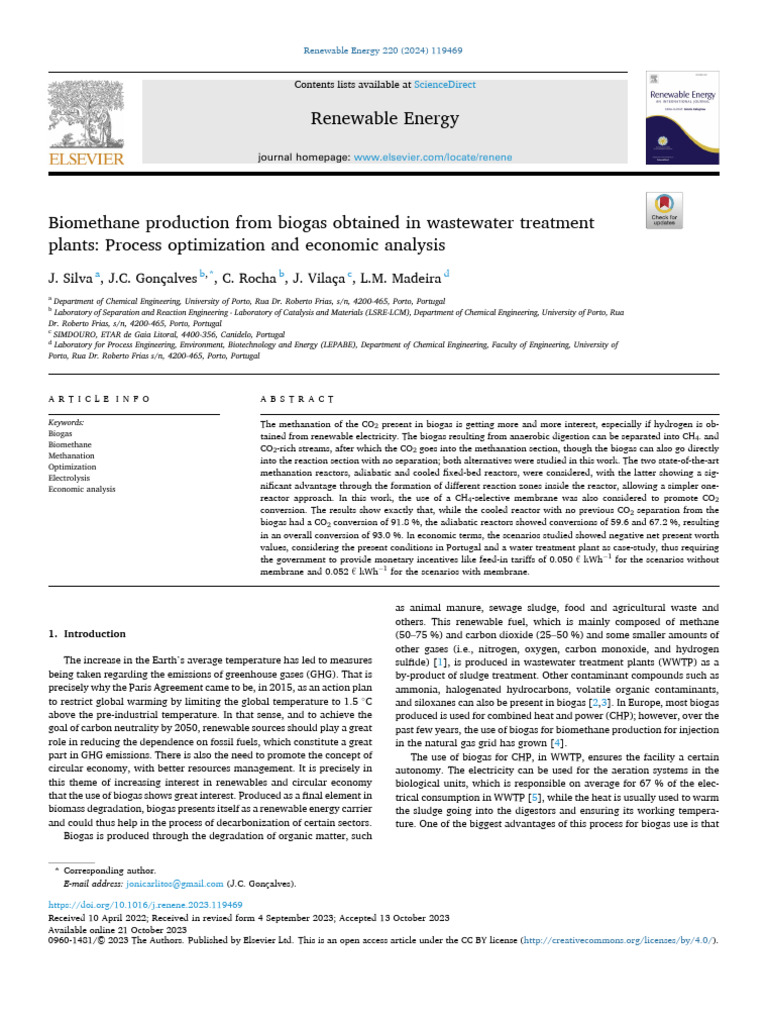 Biomethane Production From Biogas Obtained in Wastewater Treatment ...
