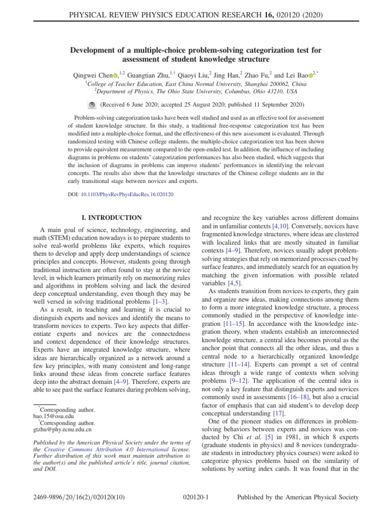 14.Development of a multiple-choice problem-solving categorization test ... 14.Development of a multiple-choice problem-solving categorization test ...