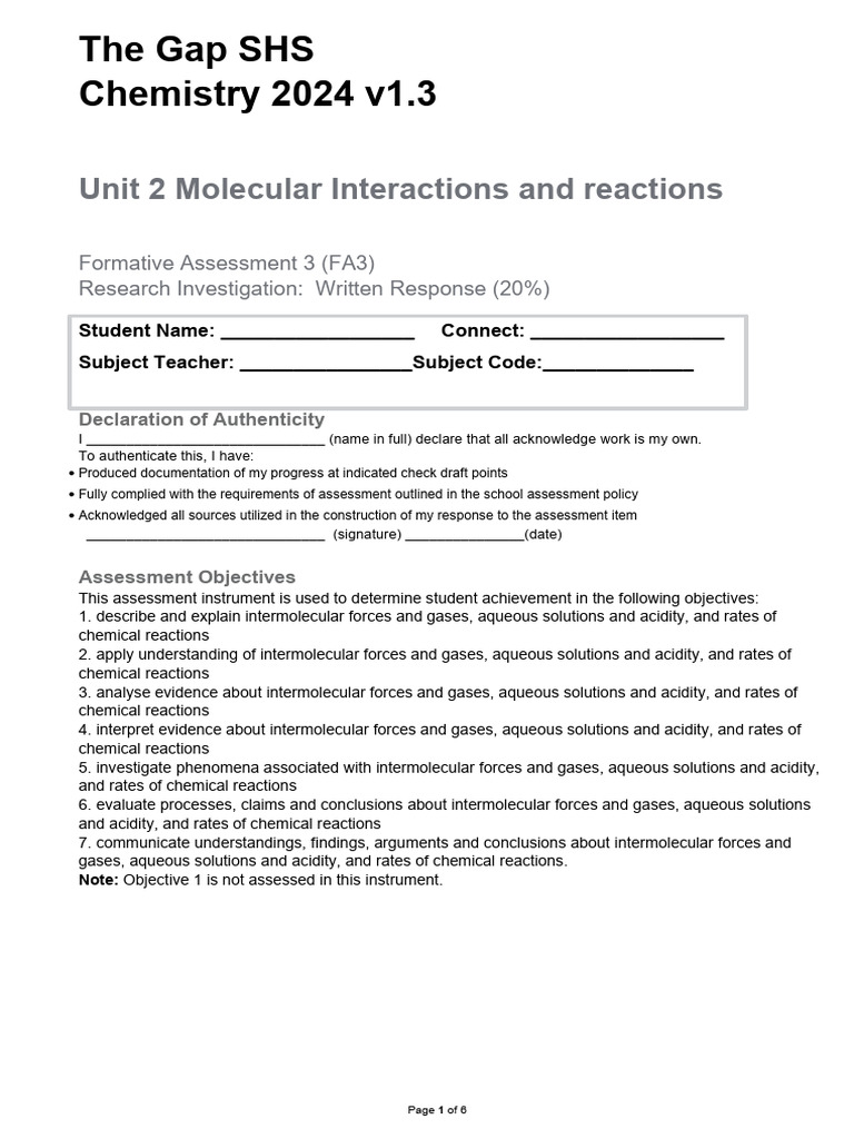 FA3 - CHM - Research Task - 2024 | PDF