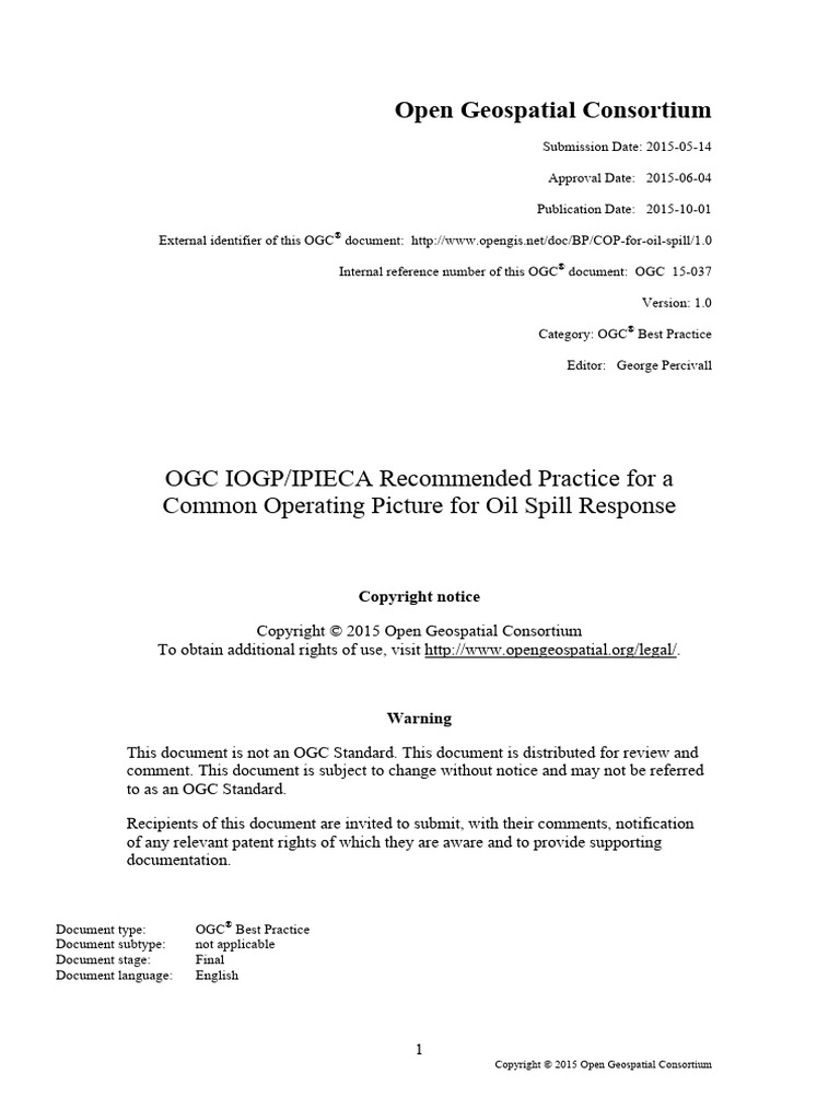 15-037 OGC IOGPIPIECA Recommended Practice For A Common Operating ...
