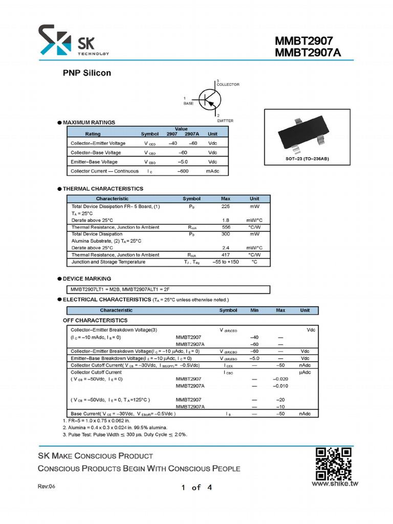 mmbt2907 Datasheet | PDF