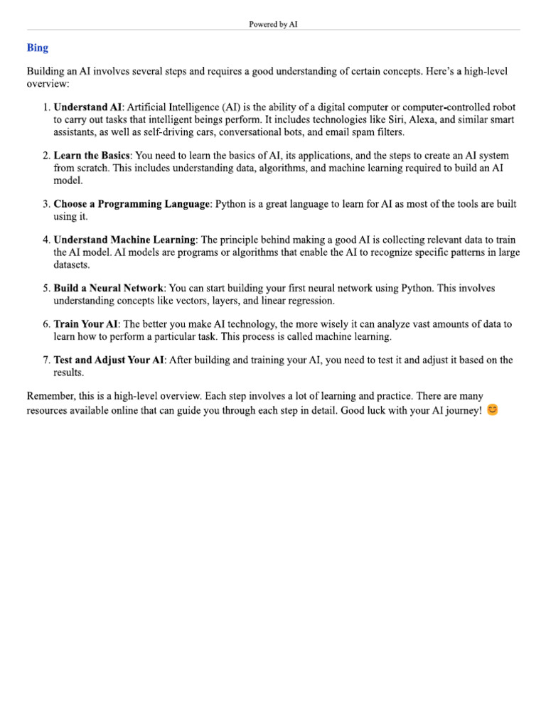 How To Build An AI | PDF