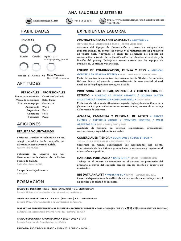 CV - Ana Baucells | PDF