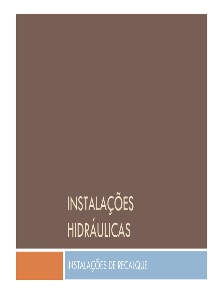 AULA 5 - Água Fria - Recalque | PDF