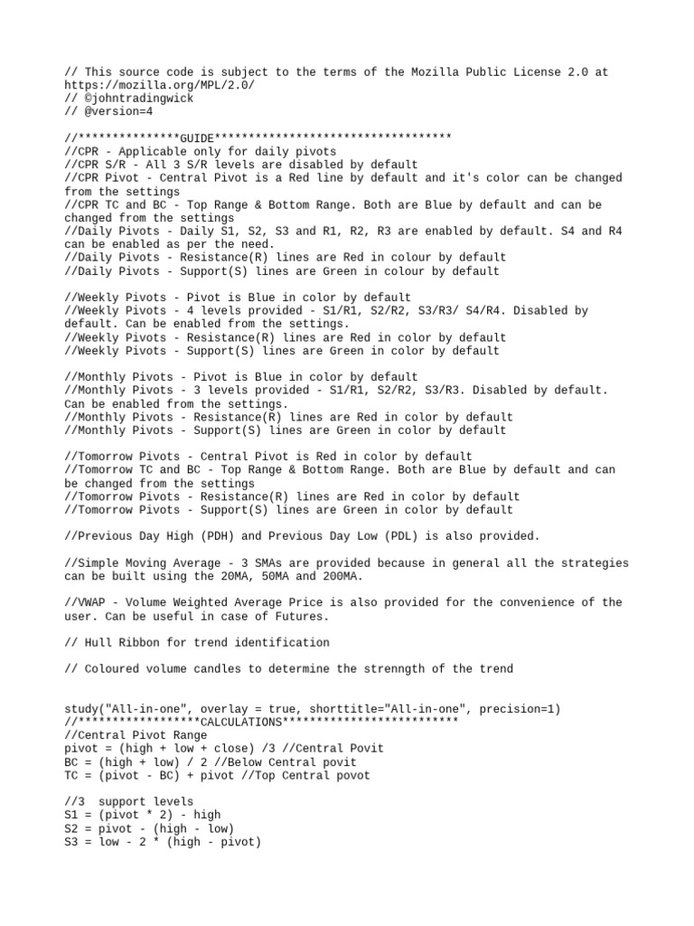 All in One Indecator Script Tradingview | PDF