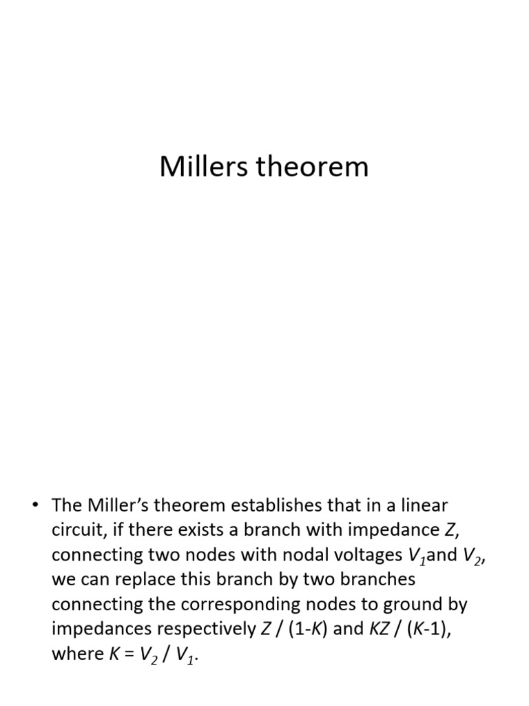 Miller Theorem | PDF