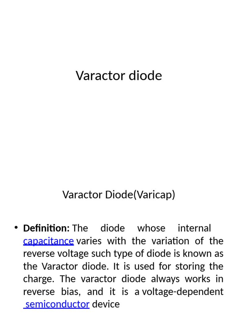 Varactor Diode | PDF