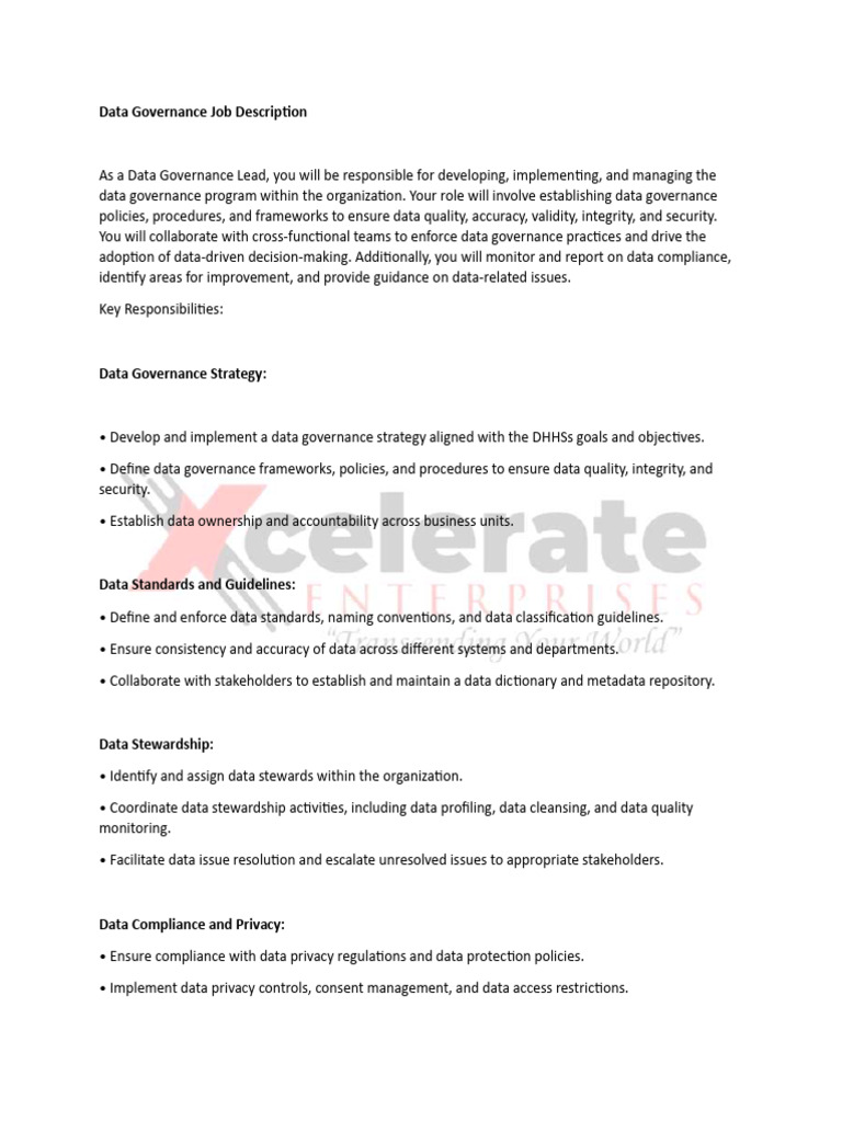 DG Job Description | PDF