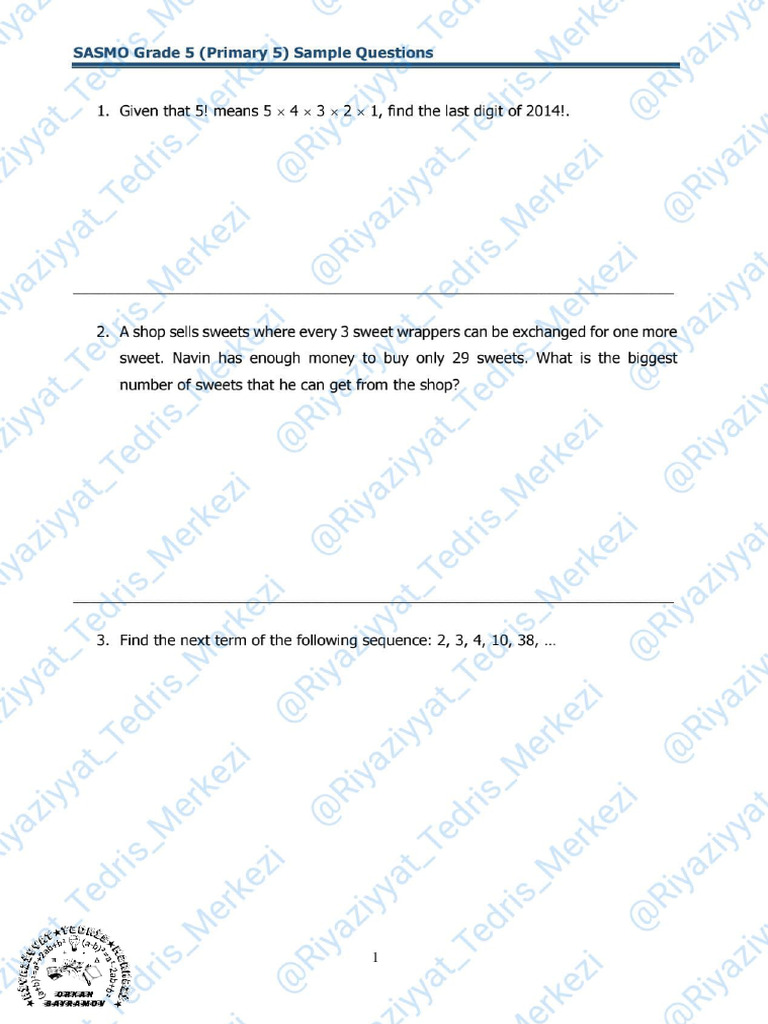Grade 5 SASMO | PDF