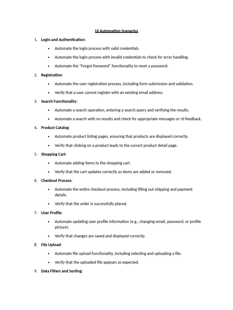 UI Automation Scenarios | PDF