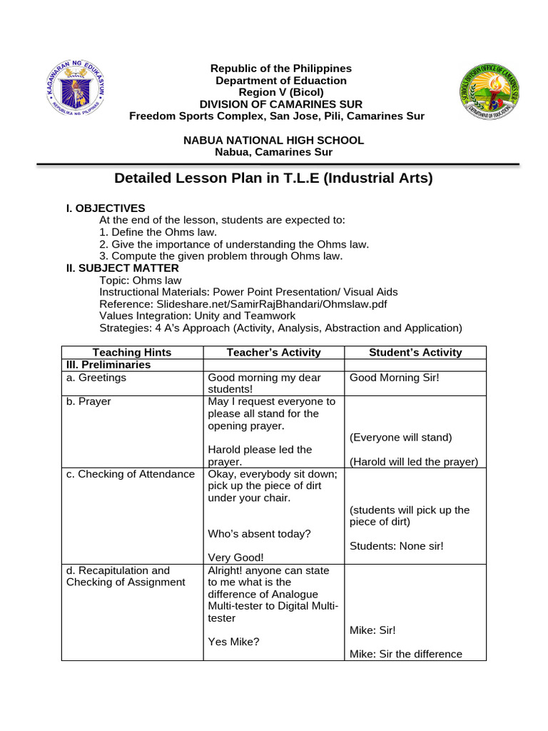 DLP JHS and SHS T.L.E | PDF