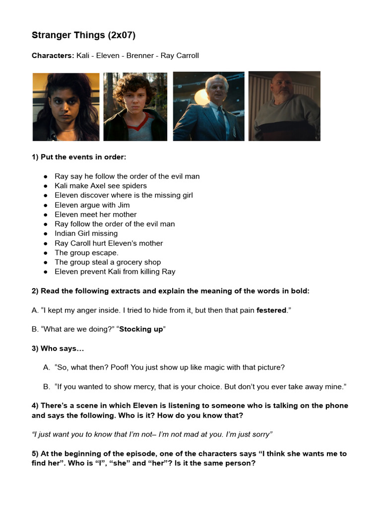 Stranger Things (2x07) | PDF | Mystery, Thriller & Crime Fiction