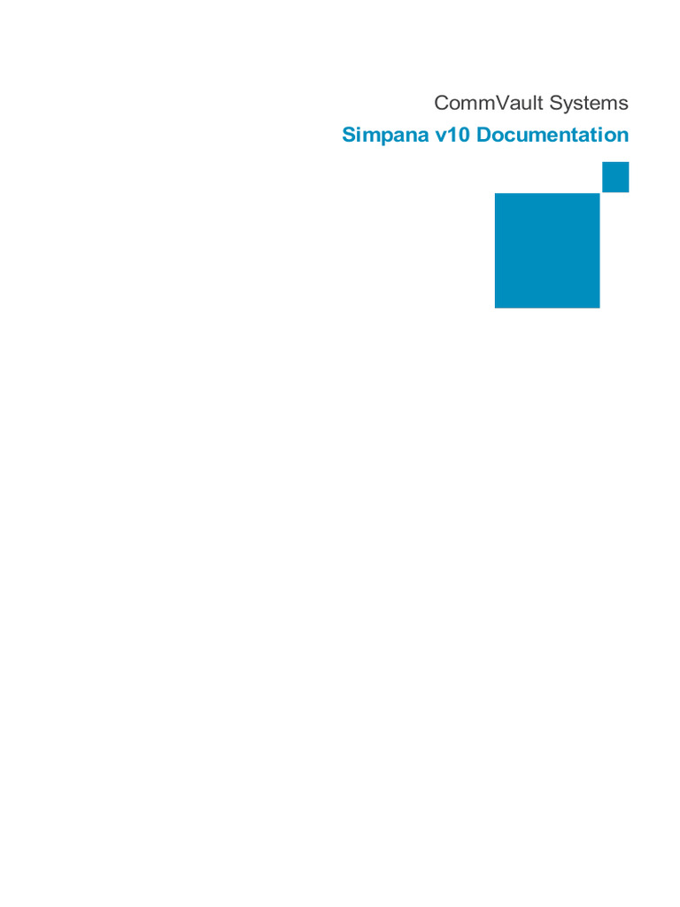Commvault Doc | PDF