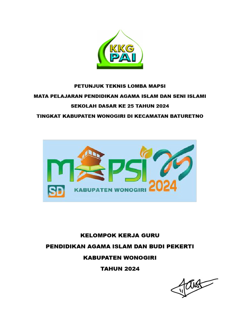 Petunjuk Teknis Lomba MAPSI 2024 | PDF