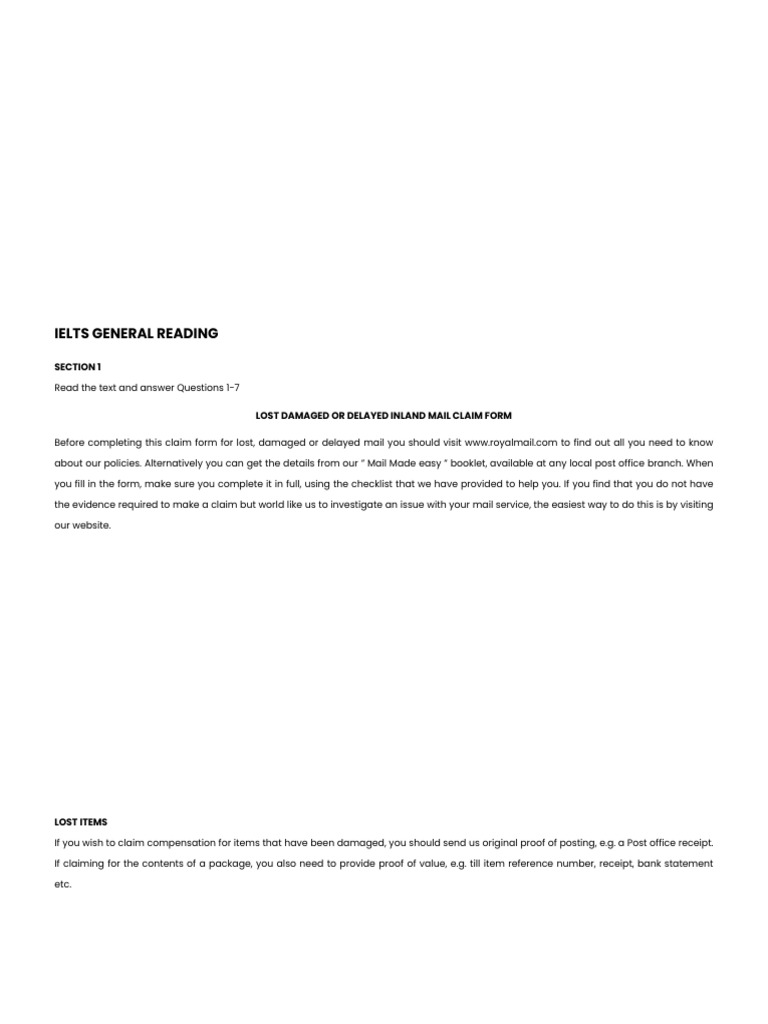 Reading Exercise 9 | PDF