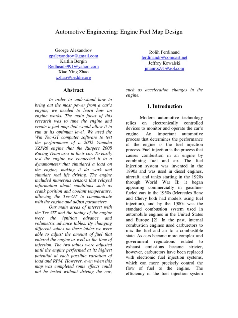 Engine Fuel Map Optimization | PDF | Internal Combustion Engine | Fuel ...