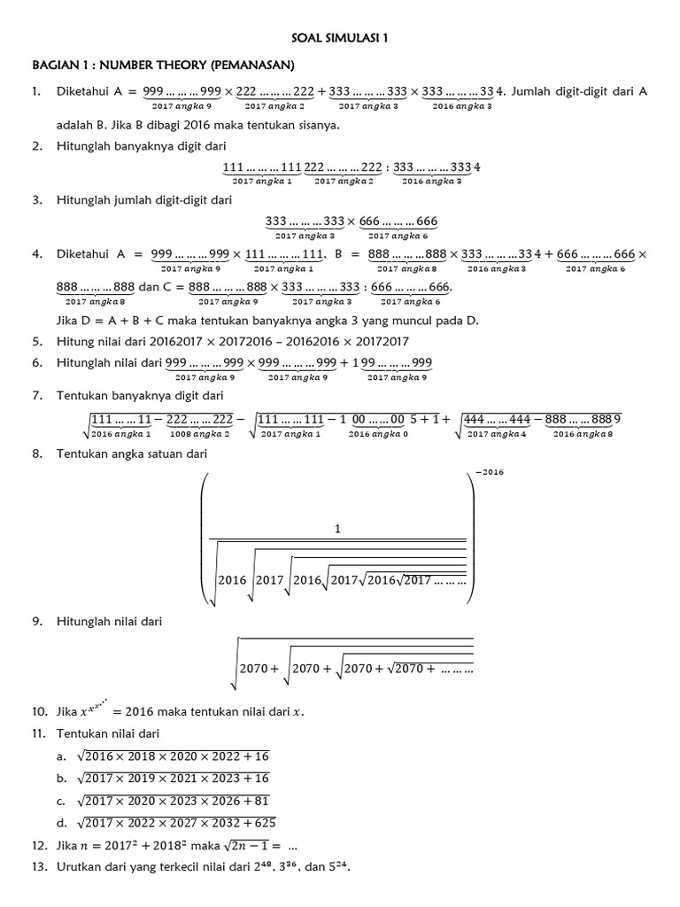 Soal Simulasi 1 | PDF