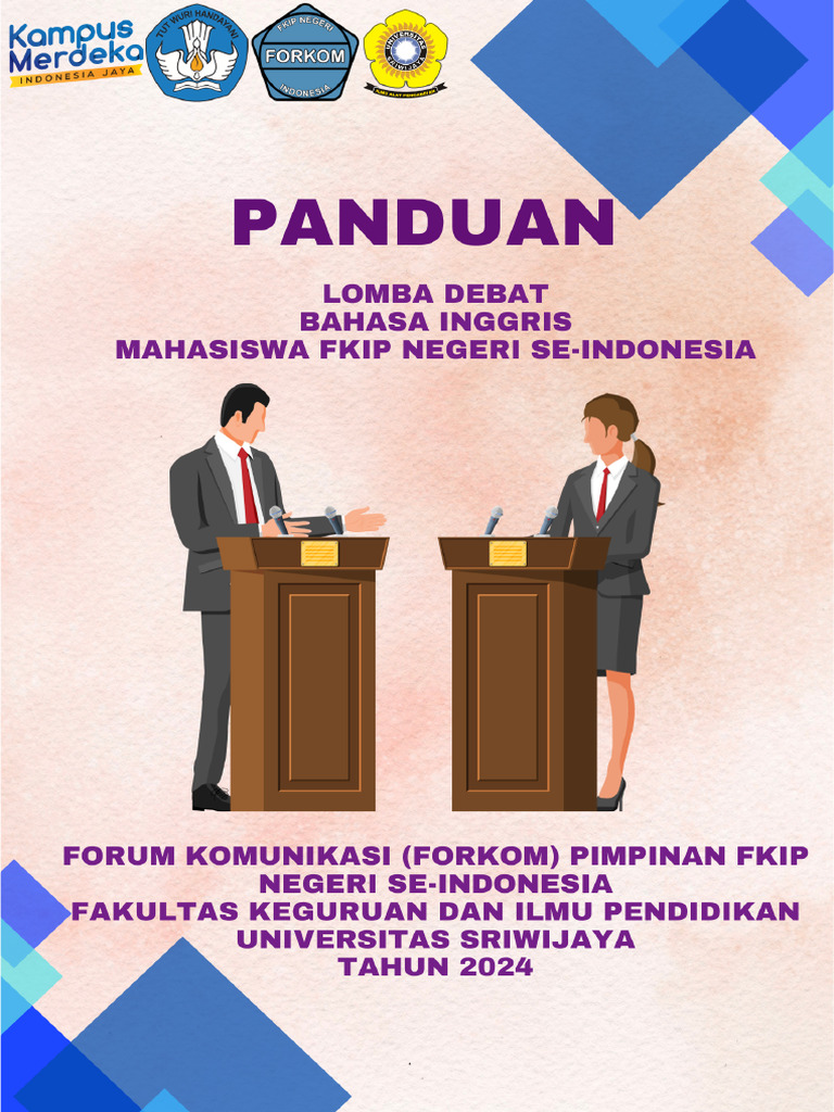 Panduan Lomba Debat Bahasa Inggris Forkom FKIP Negeri Se-Indonesia 2024 | PDF