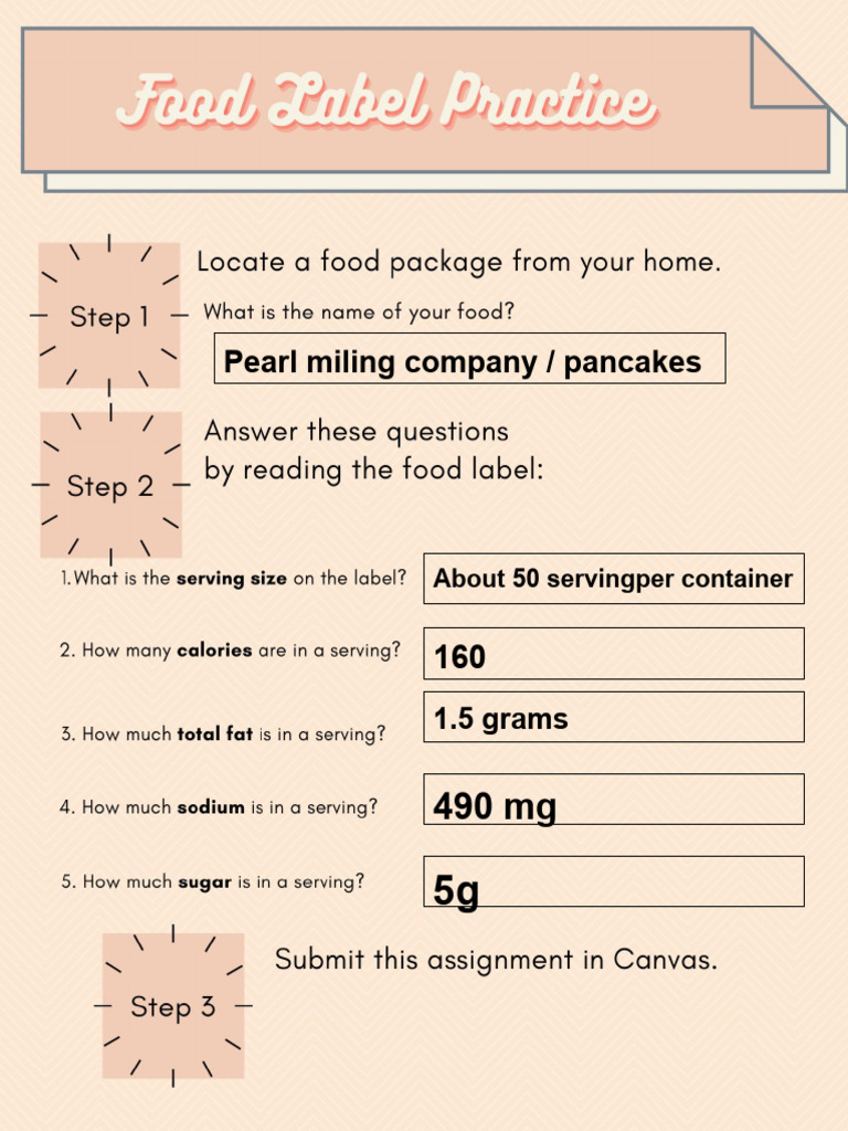 Food Label Worksheet | PDF | Wellness