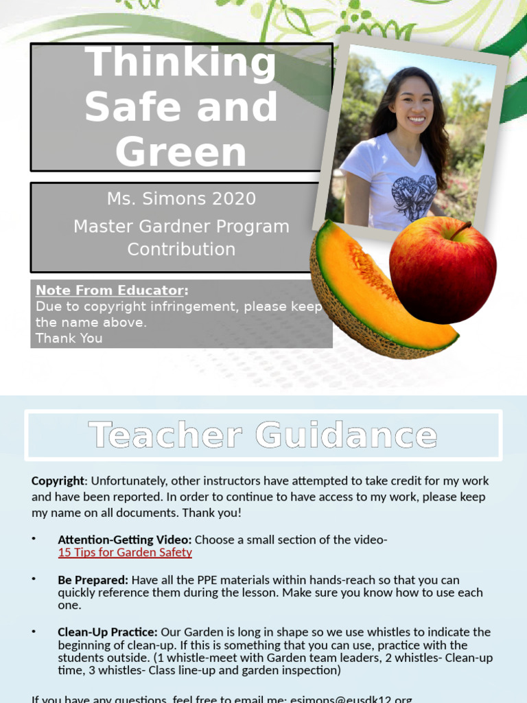 Thinking Safe and Green: Ms. Simons 2020 Master Gardner Program ...