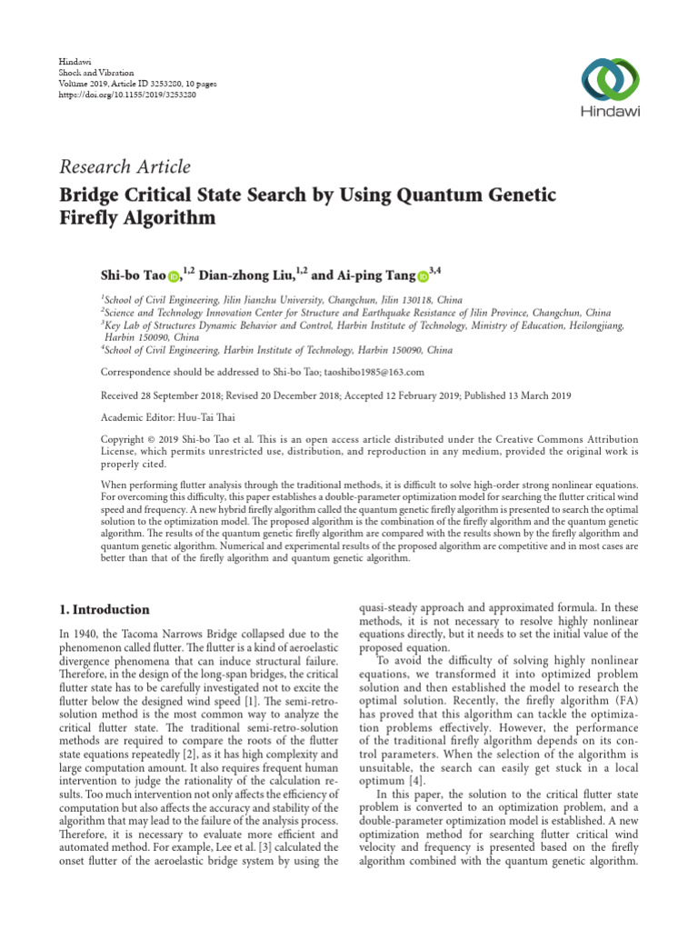 Bridge Critical State Search by Using Quantum Genetic | PDF