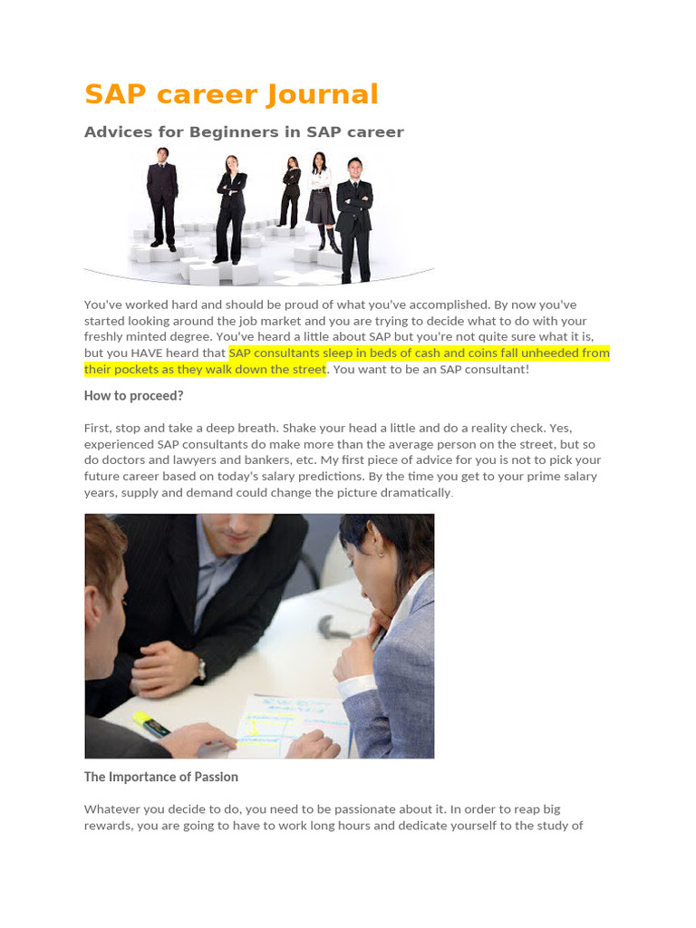 SAP career Journal | PDF