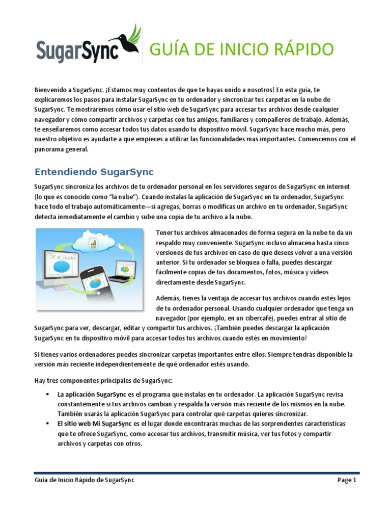 SugarSync QuickStart Guide Spanish | PDF | Informática