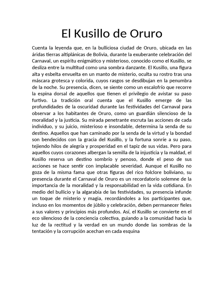 El Kusillo de Oruro | PDF