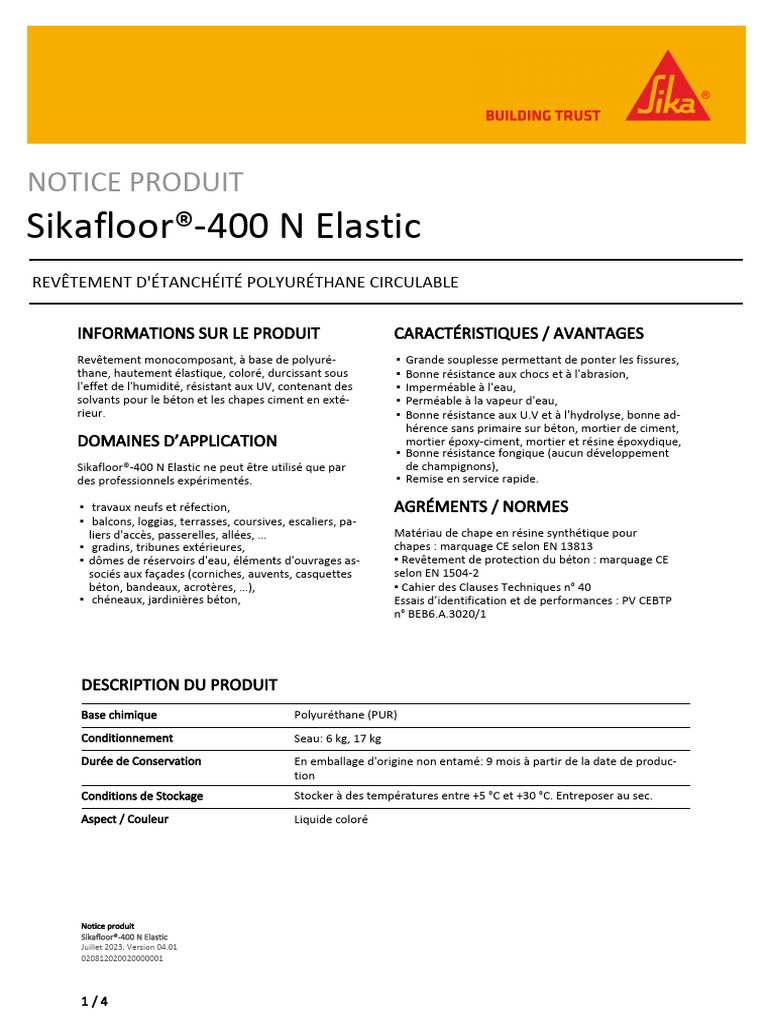 Sikafloor 400 Nelastic | PDF