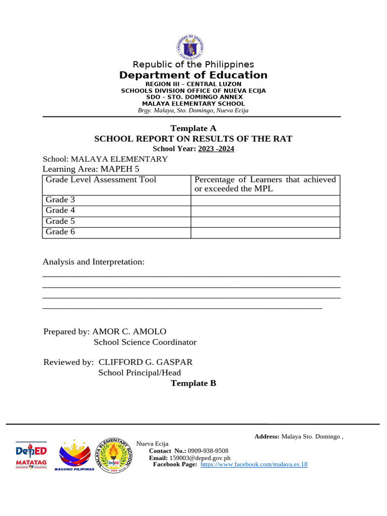 MAPEH 5 2023-2024 Rat | PDF
