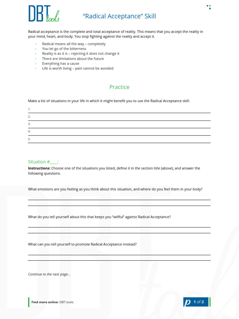 Radical Acceptance DBT | PDF