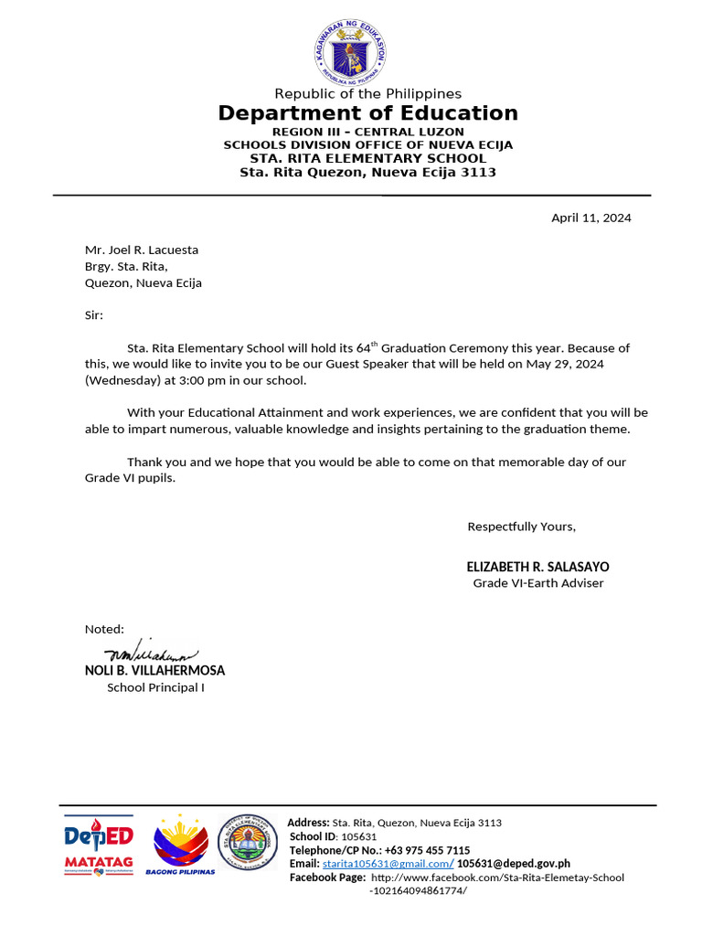 Guest Speaker Invitation Letter | PDF | Wellness