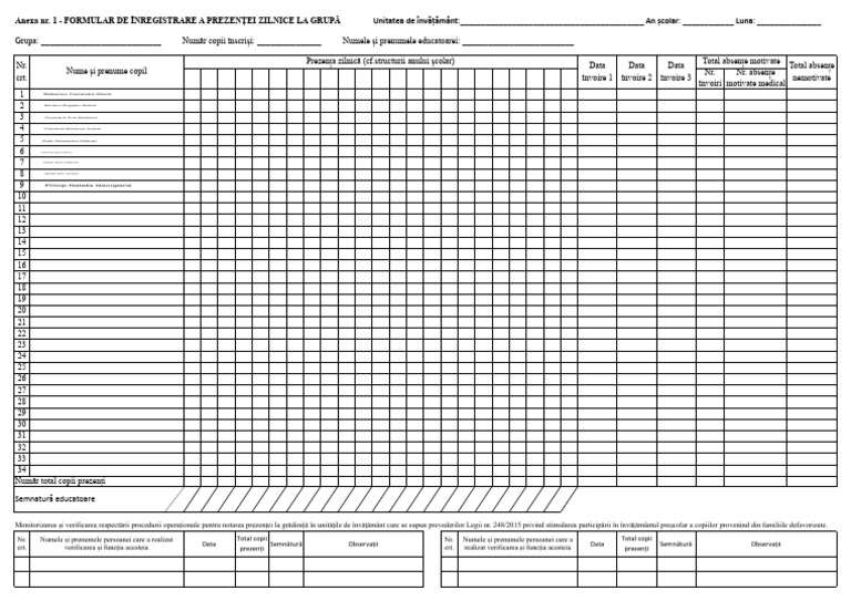 Formular Prezenta | PDF