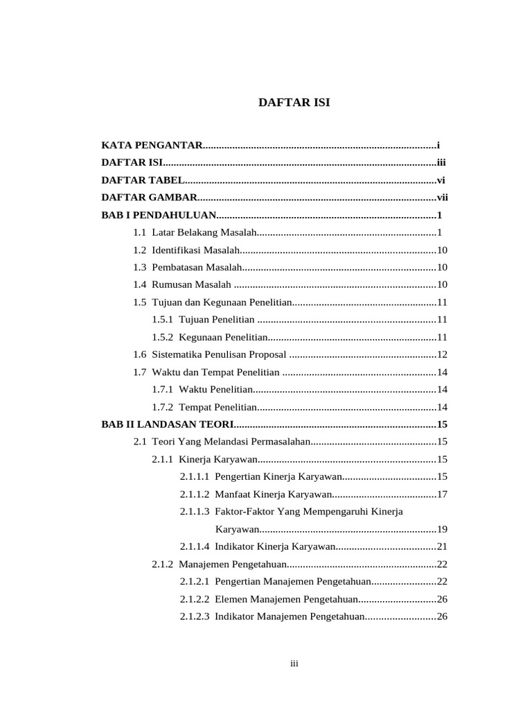 Daftar Isi Proposal Skripsi Miftah-1 | PDF