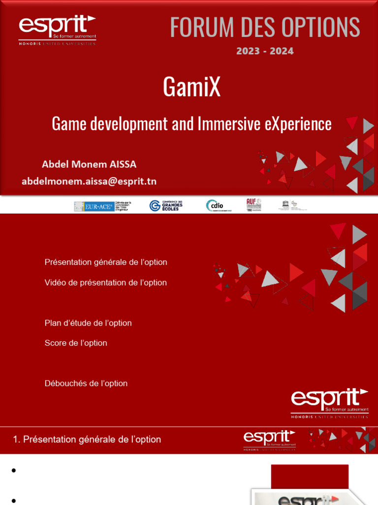 Présentation de l'option GamiX 2023-2024 | PDF