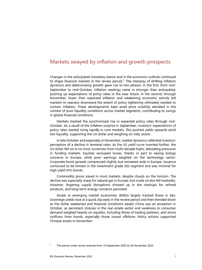 Makret Swayed by Inflaiton and Growth Prospect BIS Quarterly 12-2022 ...