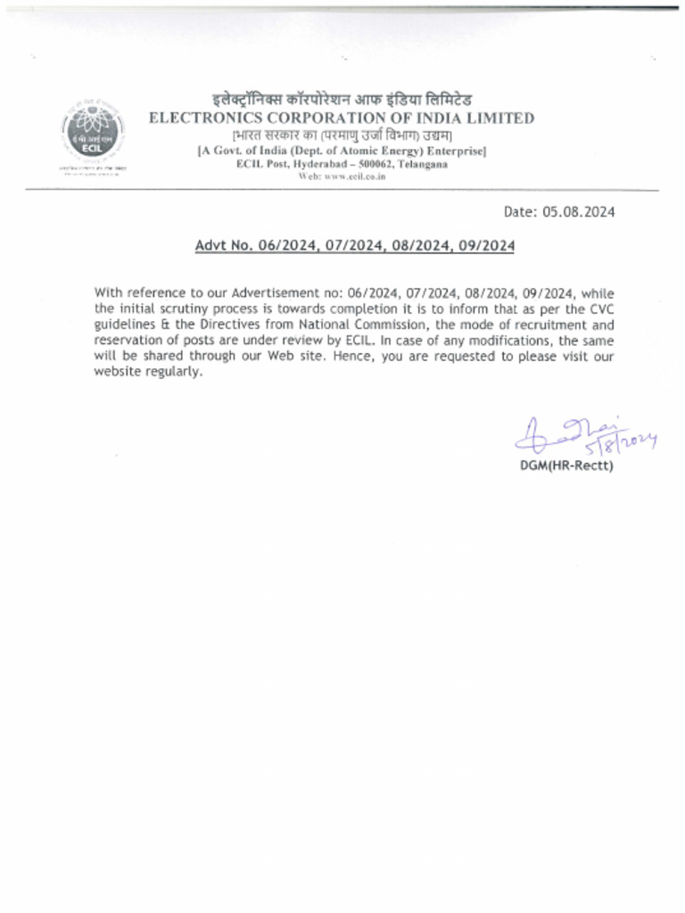 Advt Info 06 07 08 09 2024 | PDF